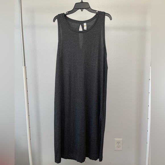 Lole | Dresses | Lole Gray Sleeveless Maxi Dress With Side Slits And ...